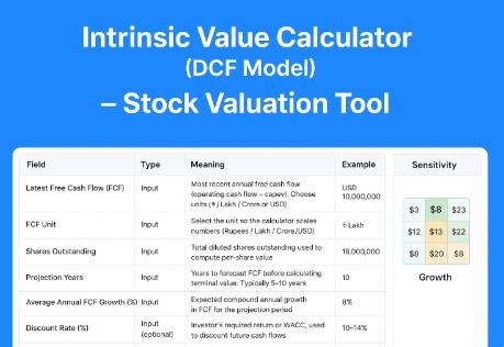 Intrinsic Value (DCF) Calculator – Find A Stock’s True Worth - Moneycontain.com